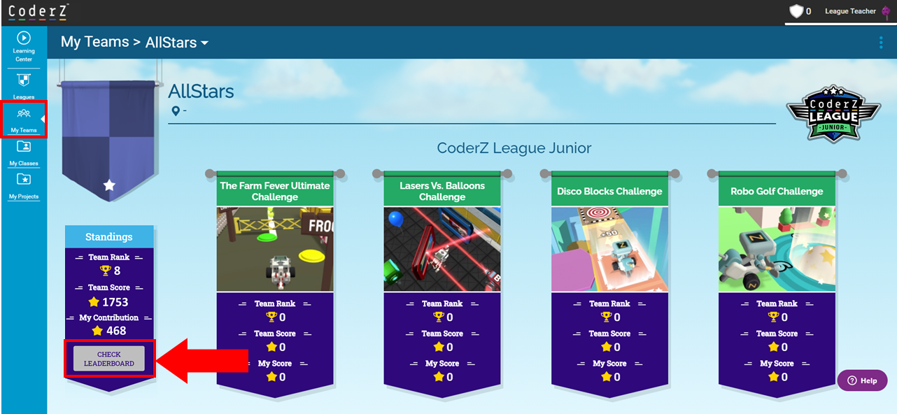 CoderZ League Leaderboard – Knowledge Base